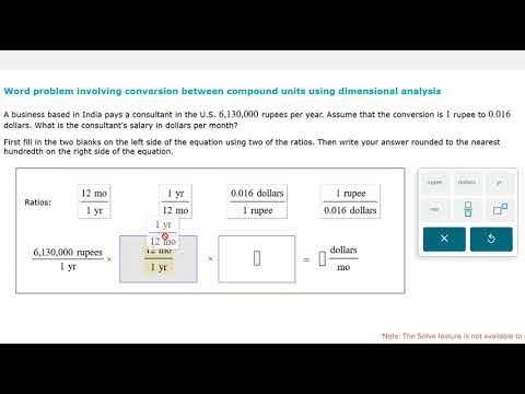 Word problem involving conversion between compound units using dimensional analysis - YouTube