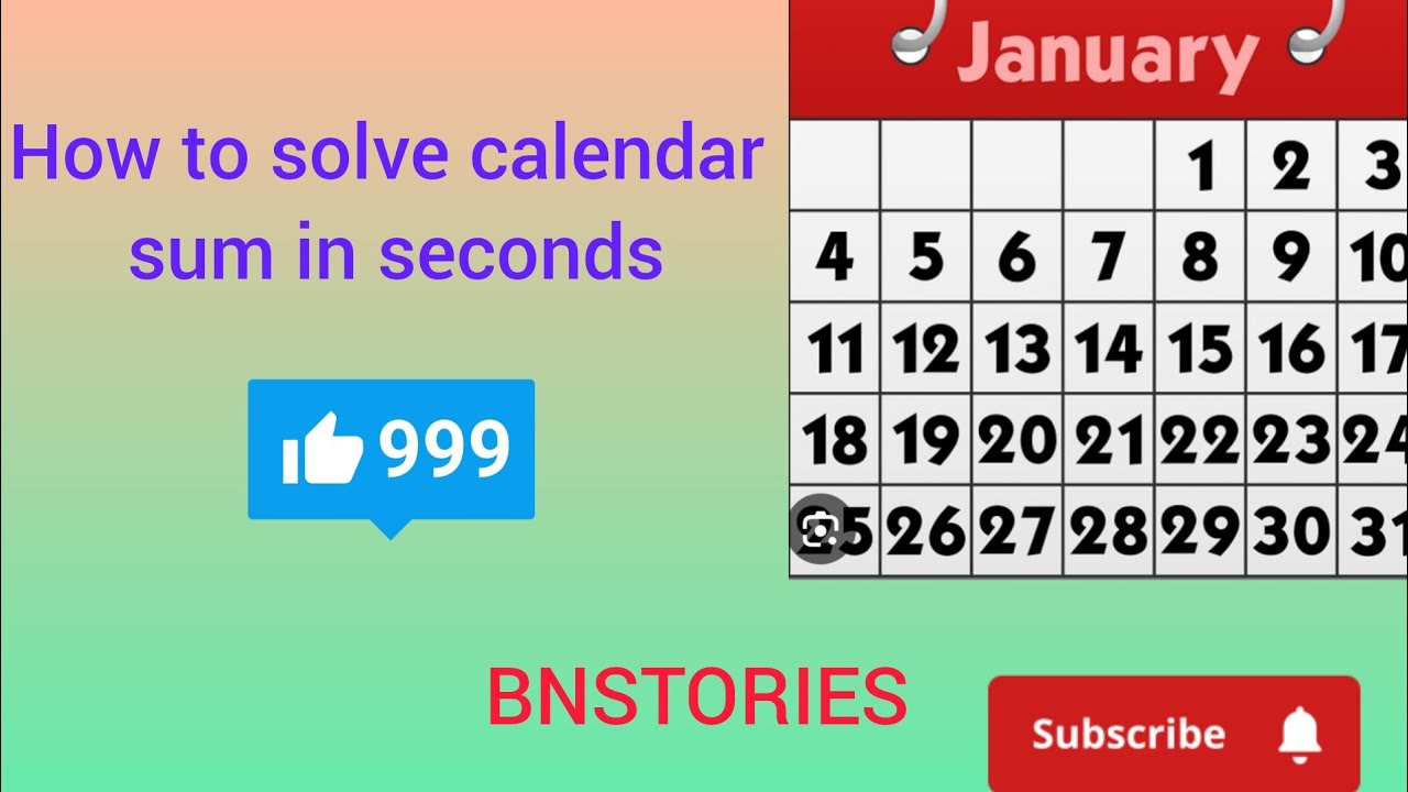 How to solve calender sum in one minute #maths #group4 #governmentjobs ...
