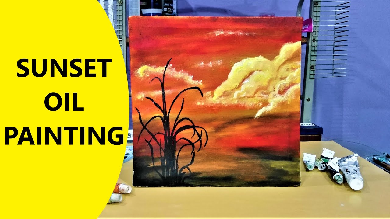 Sunset Painting Tutorial - Sunset Oil Painting - YouTube