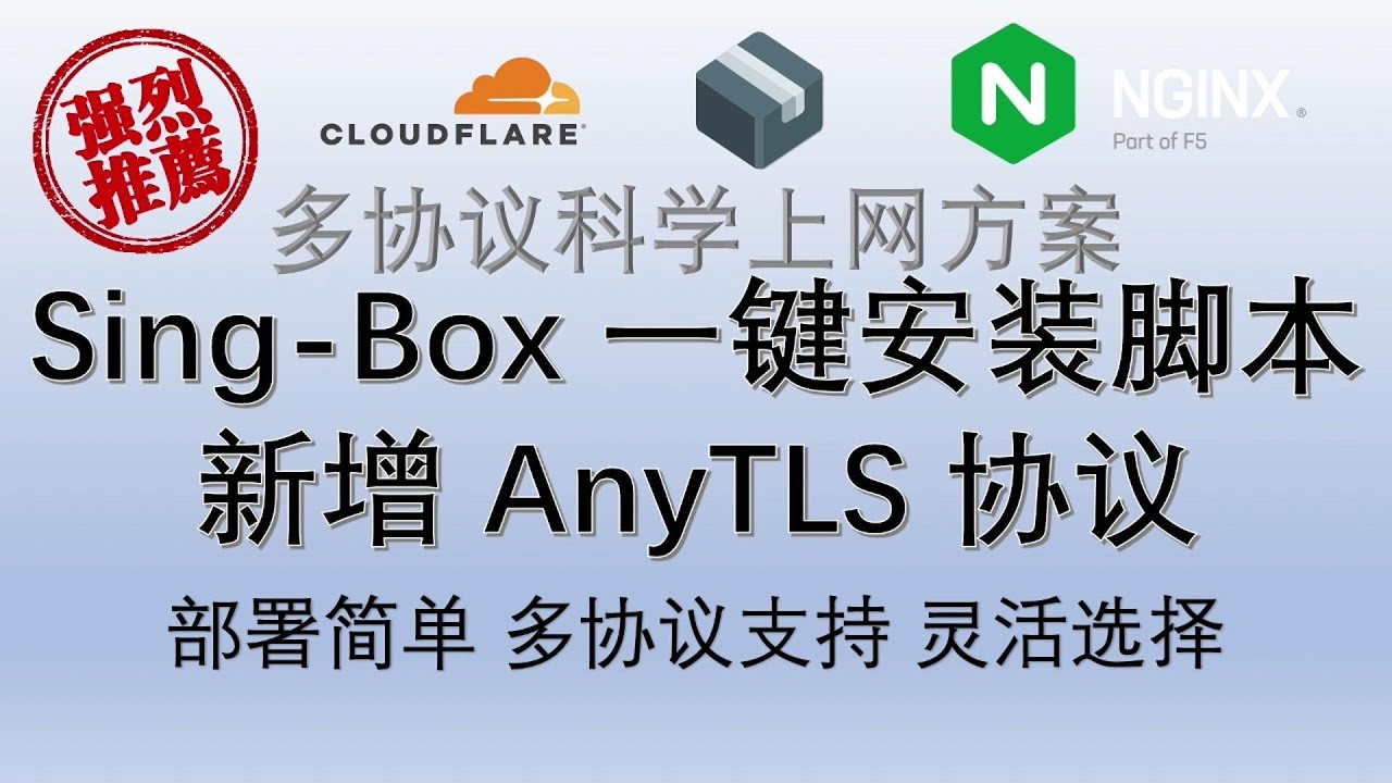(上)新代理神器 AnyTLS！搭配 Sing-box 一键脚本，翻墙从未如此简单 🌐（2025-03-31第8期） - YouTube
