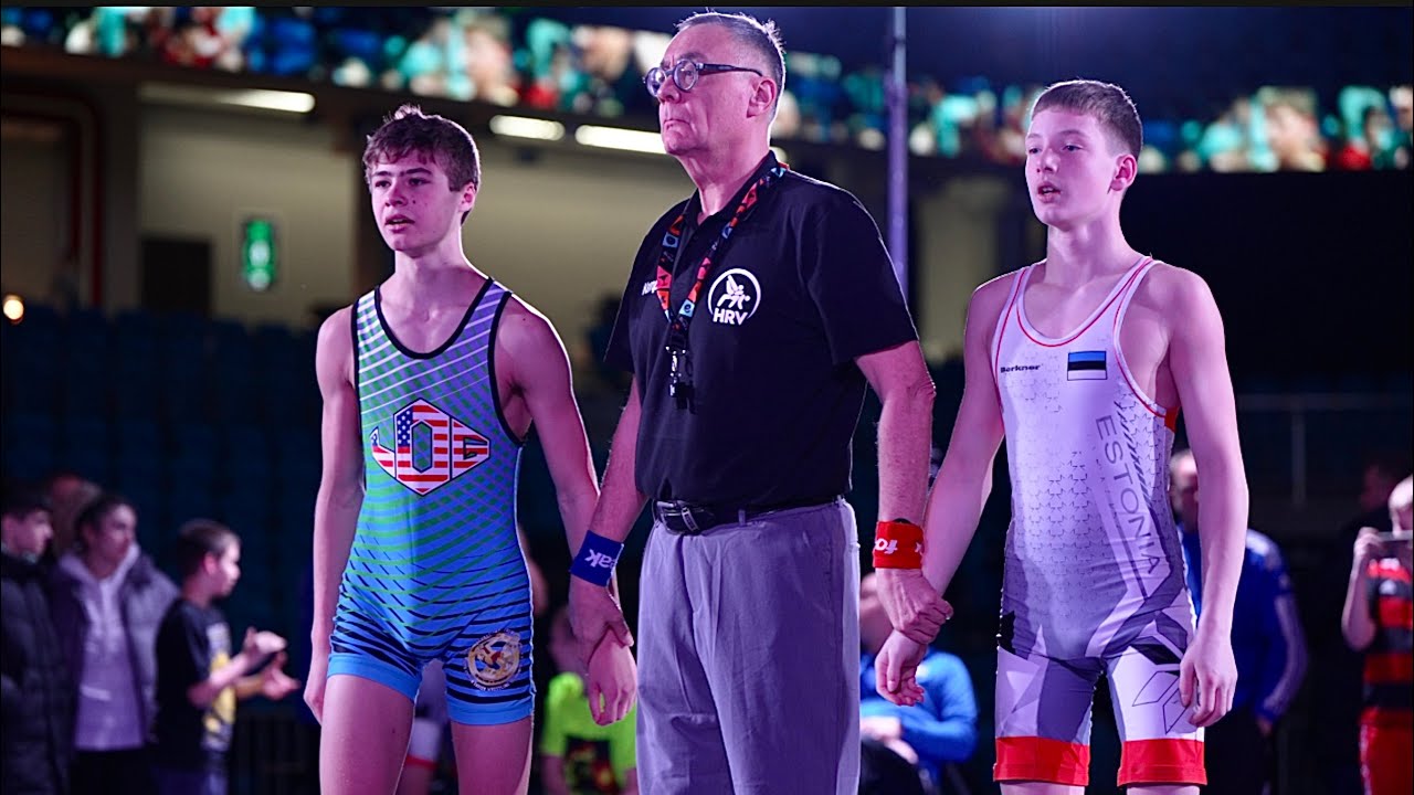 U15 Martin Vinokurov (EST) vs Lucas Slaastad (USA) 53kg. Greco-roman ...