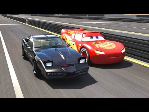 Lightning McQueen vs KITT Knight Rider at Special Stage Route X - YouTube