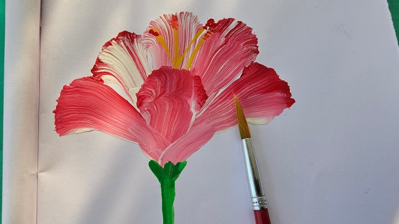 How to art hibicus by brush paint || easy flower art@artariyana - YouTube
