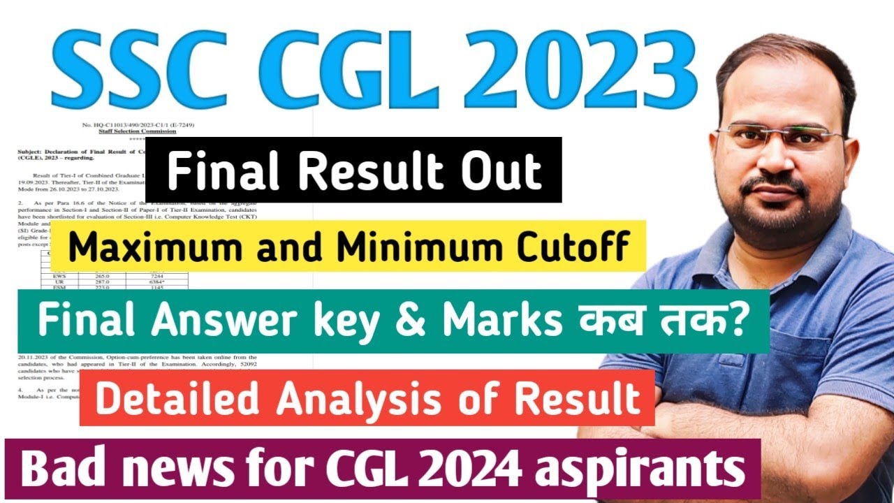 SSC CGL 2023 | final result out detailed analysis of result | maximum ...