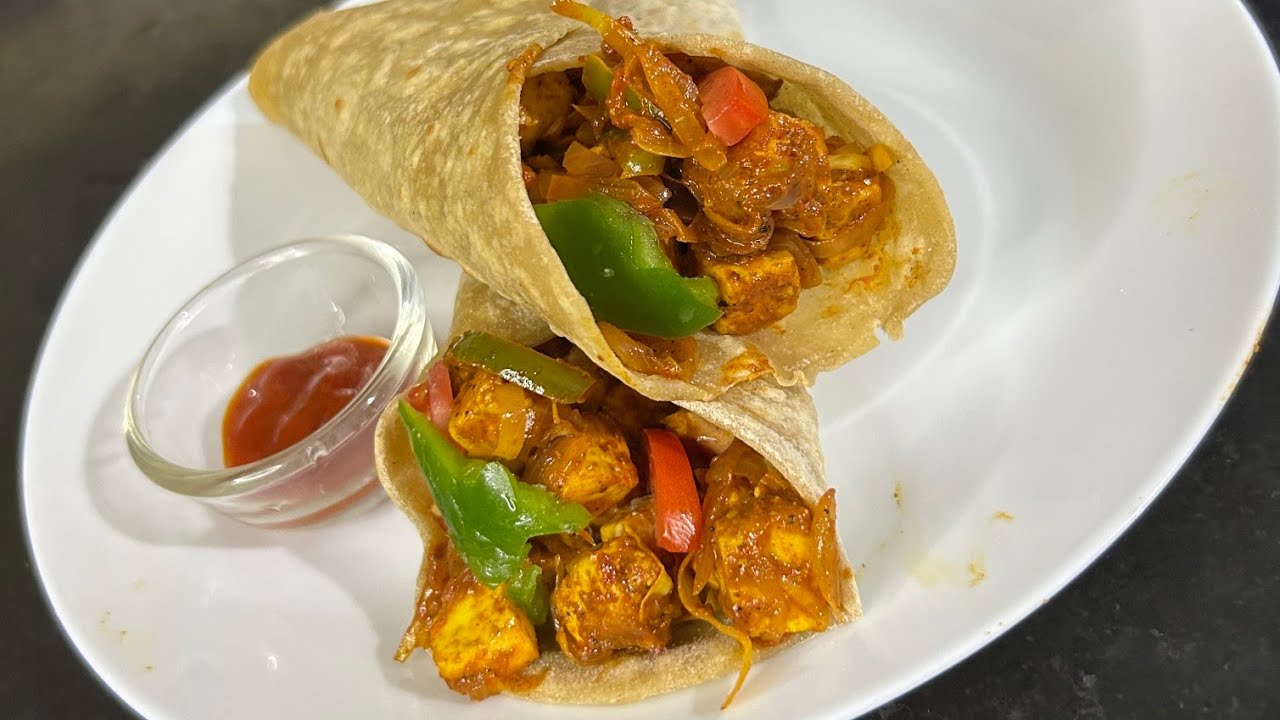 Panner Kathi Roll | Veg Roll | Chapathi Roll | Panner Recipe | Panner ...