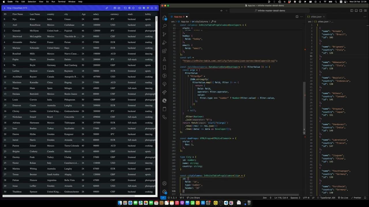 Master Detail In Infinite React Datagrid Youtube