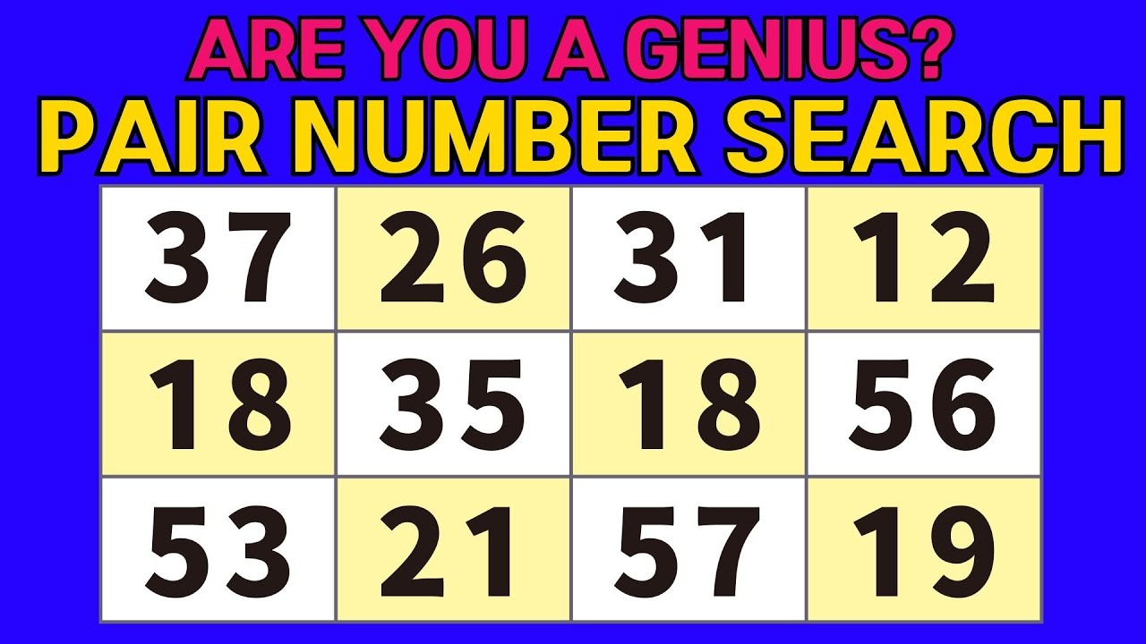 Find the odd Brain Exercises Quiz! Fun number search! - Seniors ...
