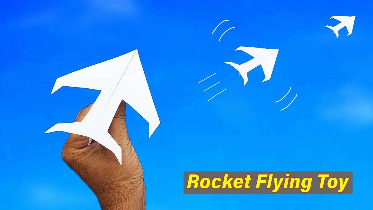 How to Make Rocket Flying Toy - Flying Rocket Paper Plane - YouTube