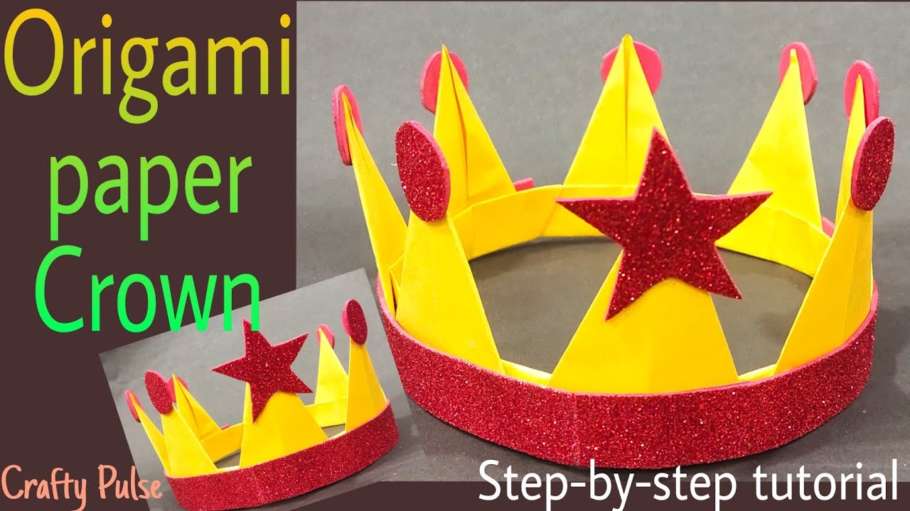 How to make paper crown for kids/paper tiara/easy paper crown/origami ...