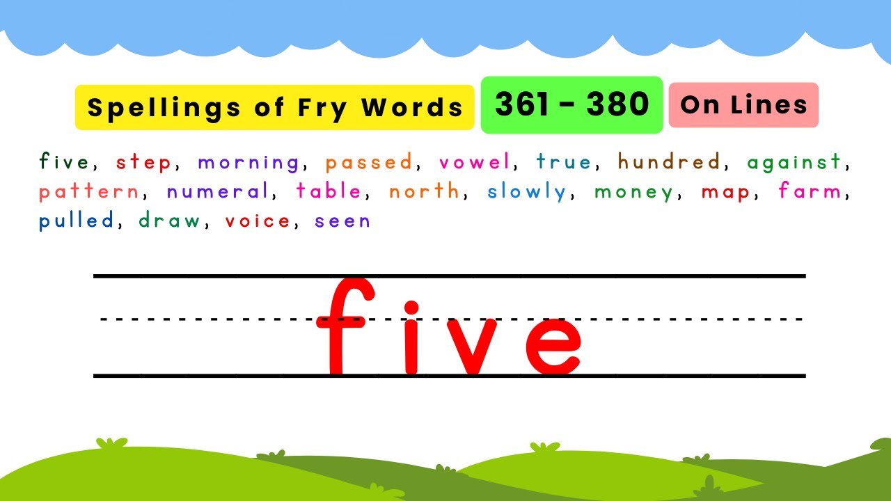 Fry Sight Words Spellings 361–380 ️ | Learn to Write Fry Sight Words ...