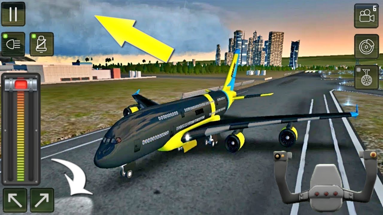 jet plane landing on biggest airport | flight-sim game 2018 | aeroplane ...