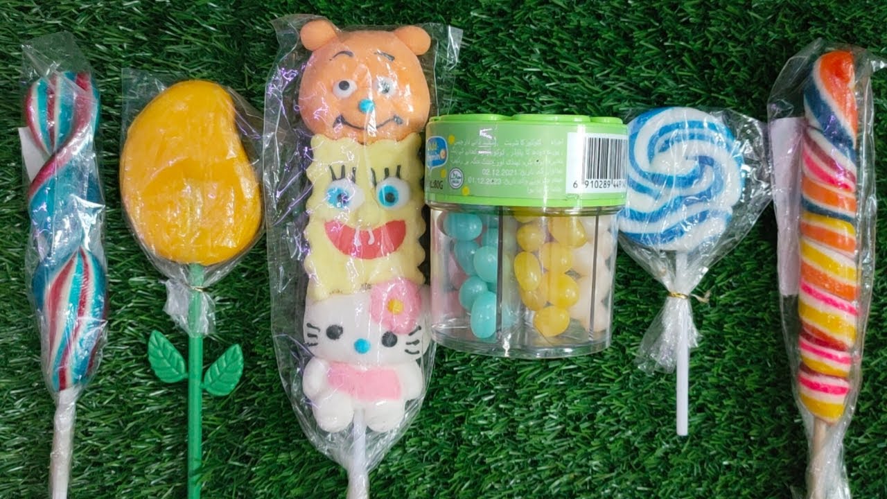 5 BEAUTIFULL LOLLIPOP OPEN AND SWEET FRUIT CANDY BOTTLE ASMR - YouTube