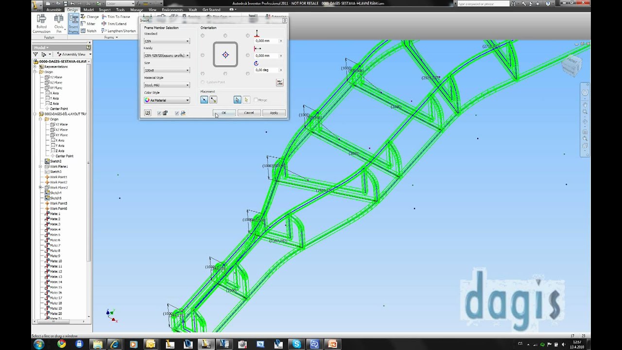 AutoCAD Inventor 2011 iCopy + Frame Generator - YouTube
