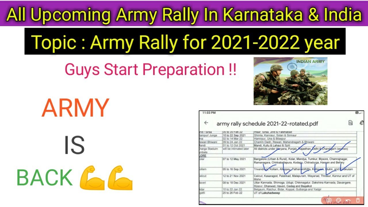 All upcoming Army Rallys in INDIA for 2021-2022 year/Army rally dates ...