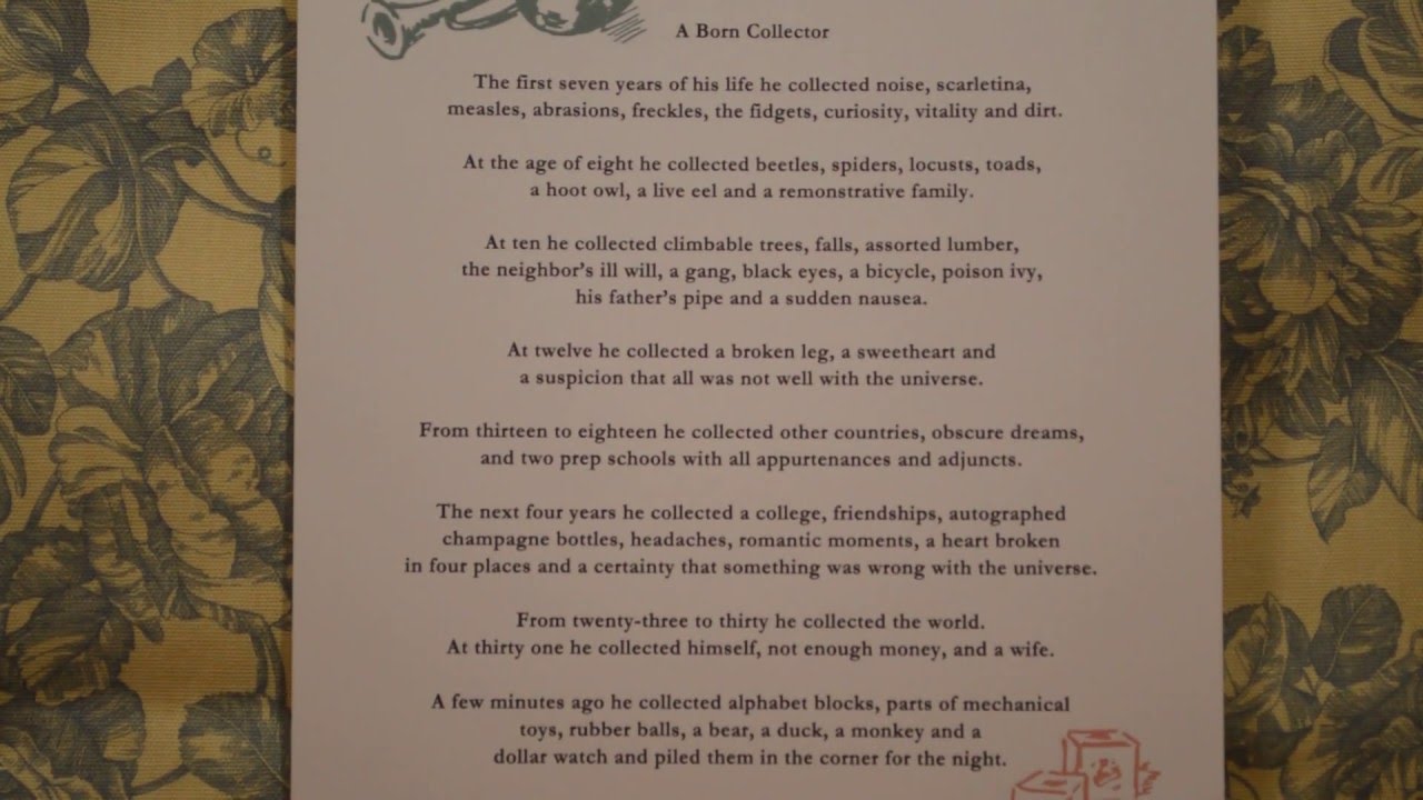 A Born Collector - Poem For a New Dad - YouTube - Book Reading - YouTube