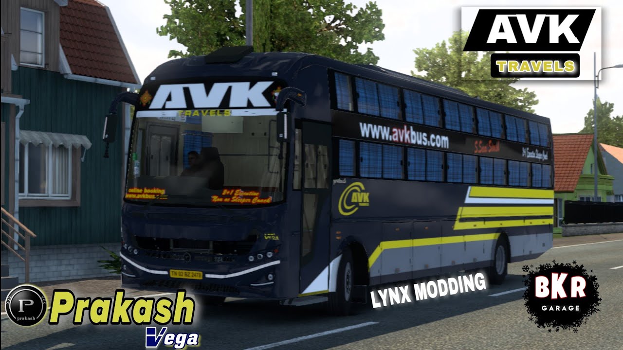 AVK Travels Vega Non AC 13.5M Sleeper Bus in Euro Truck Simulator 2 # ...