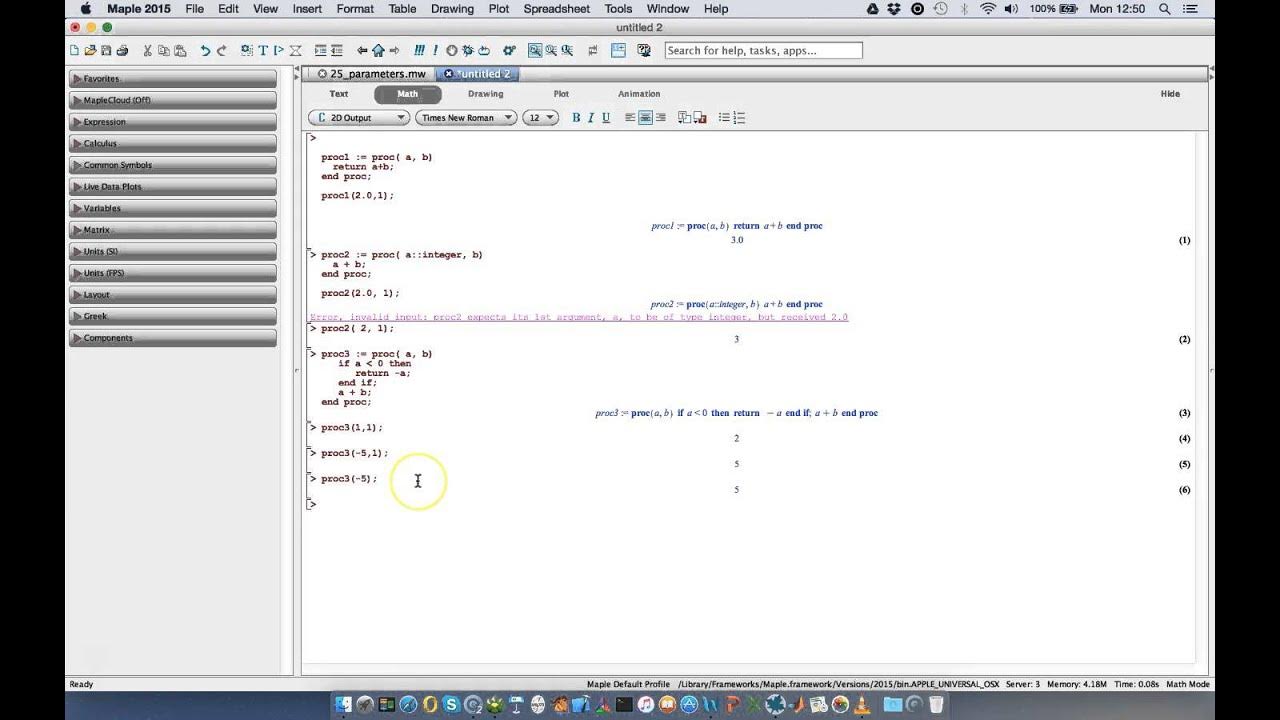Maple Programming 25 parameters - YouTube