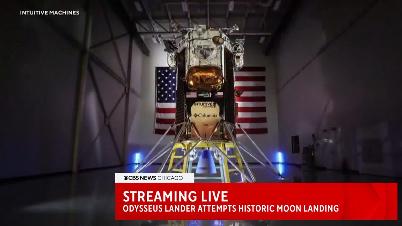 Streaming Live Odysseus Lander Attempts Historic Moon Landing Youtube