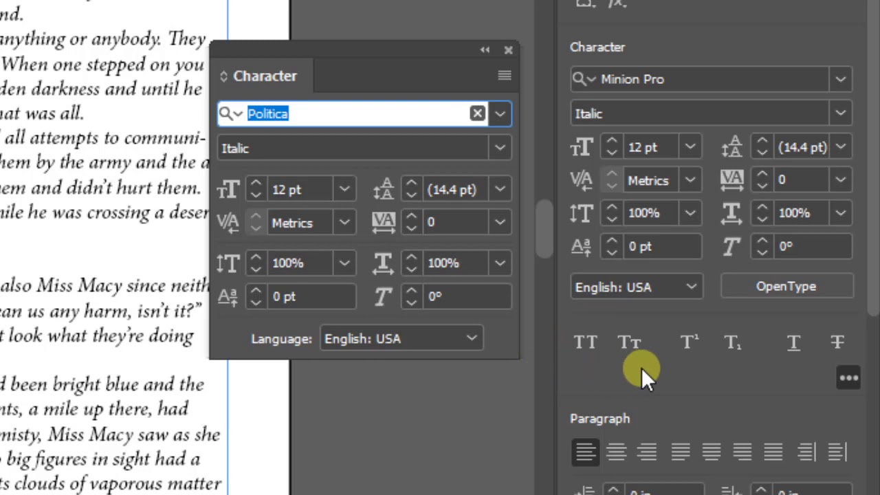Typography: Locating Character and Paragraph Panels - YouTube