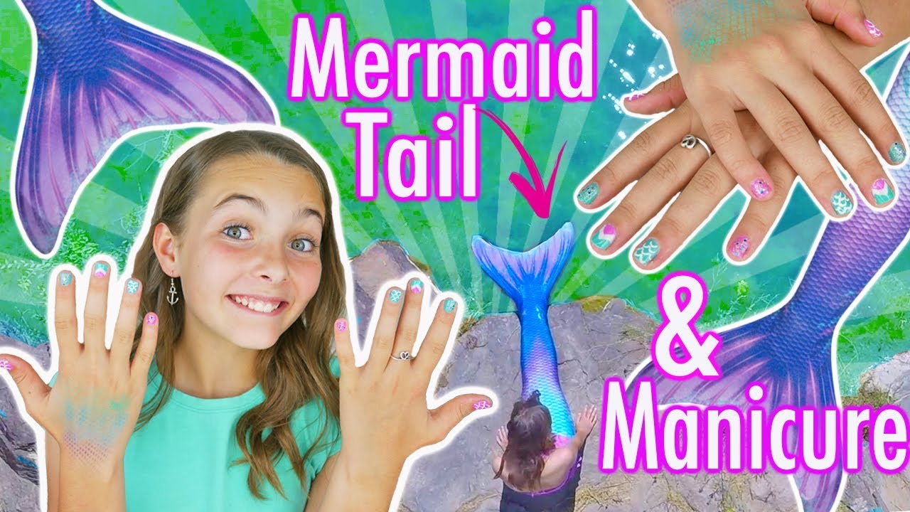 DIY Mermaid Manicure Nail Art and Fin Fun Mermaid Tail Swim With Ava ...