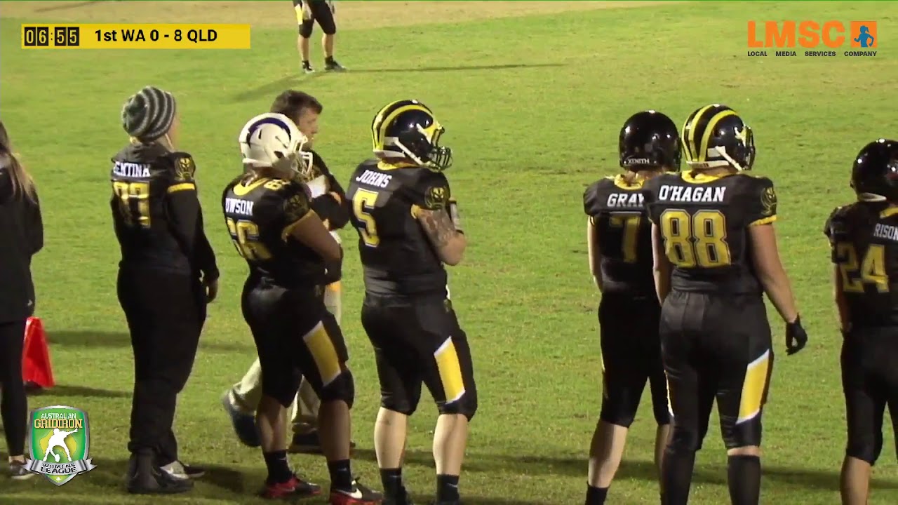 2018 Gridiron Australia Women's National Championships WA v QLD - YouTube