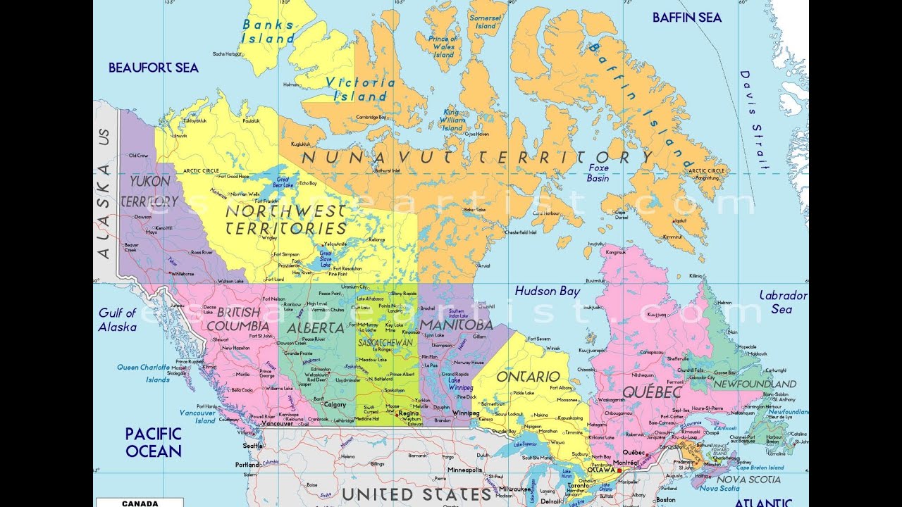 Map of Canada Microsoft Paint Video - YouTube