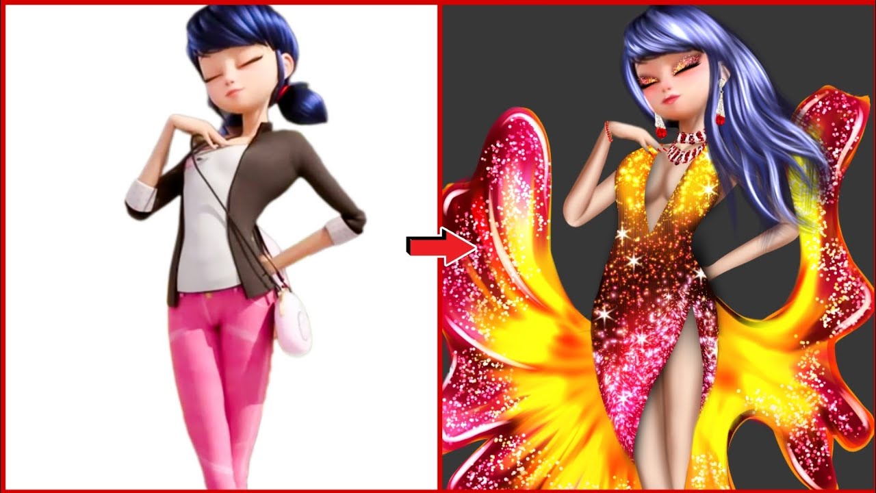 Miraculous ladybug: Marinette glow up transformation for party 😍🎉😍😘 ...