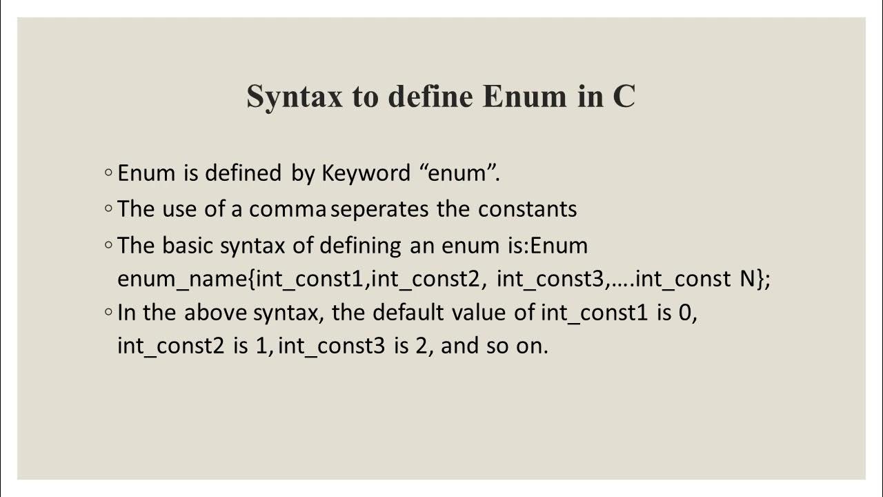 CS3353 Unit 2 ENUMERATED DATA TYPES - YouTube