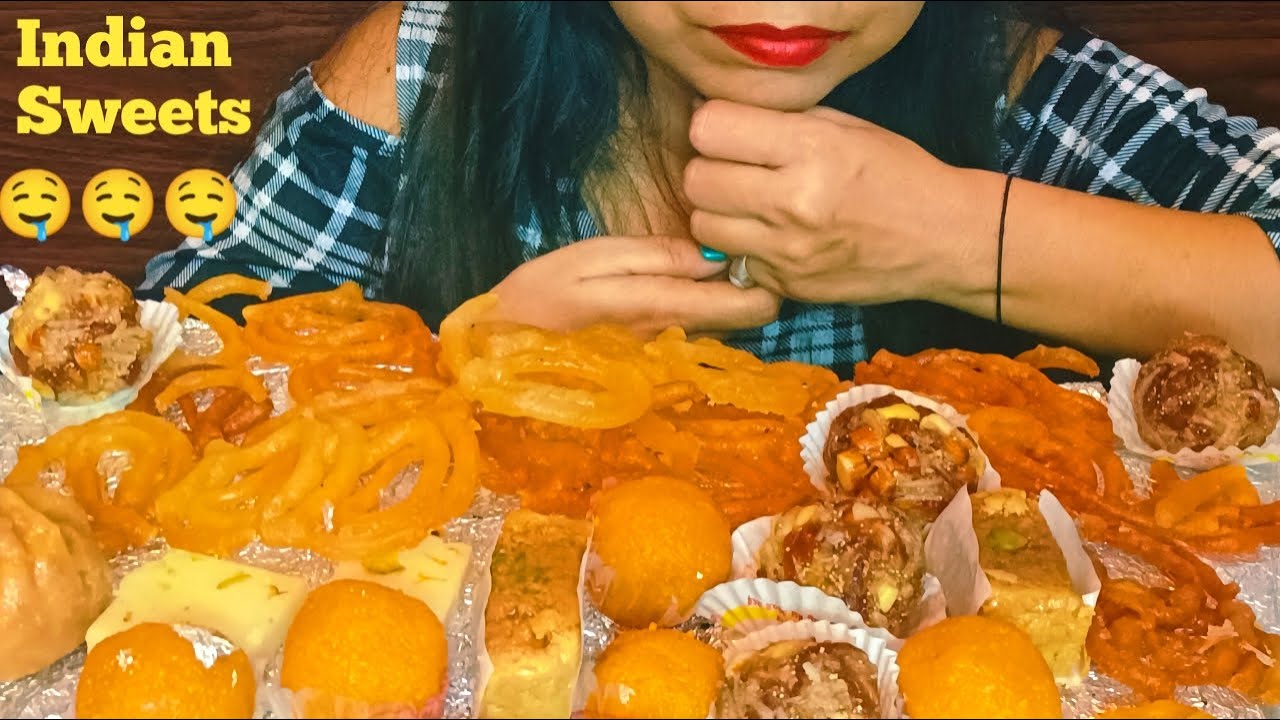 LOTS OF INDIAN DESSERT EATING | EATING INDIAN SWEETS |ASMR EATING|SWEET ...