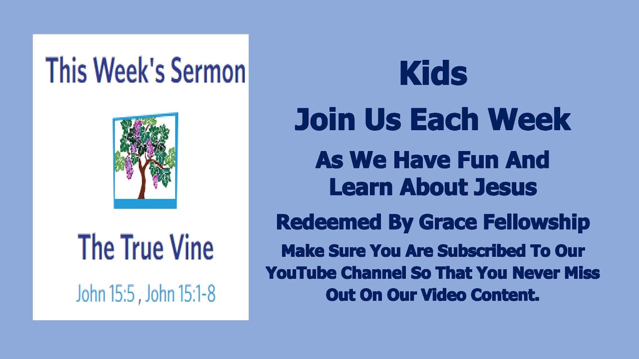 Sermons 4 Kids - The True Vine - John 15:1- 8 - YouTube
