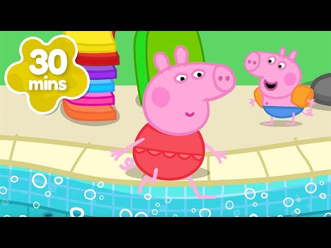 Peppa im Regenbogen-Wasserpark 🌈 Verrückte Rutschen 🛝 | 30 Minuten | Peppa Pig Deutsch