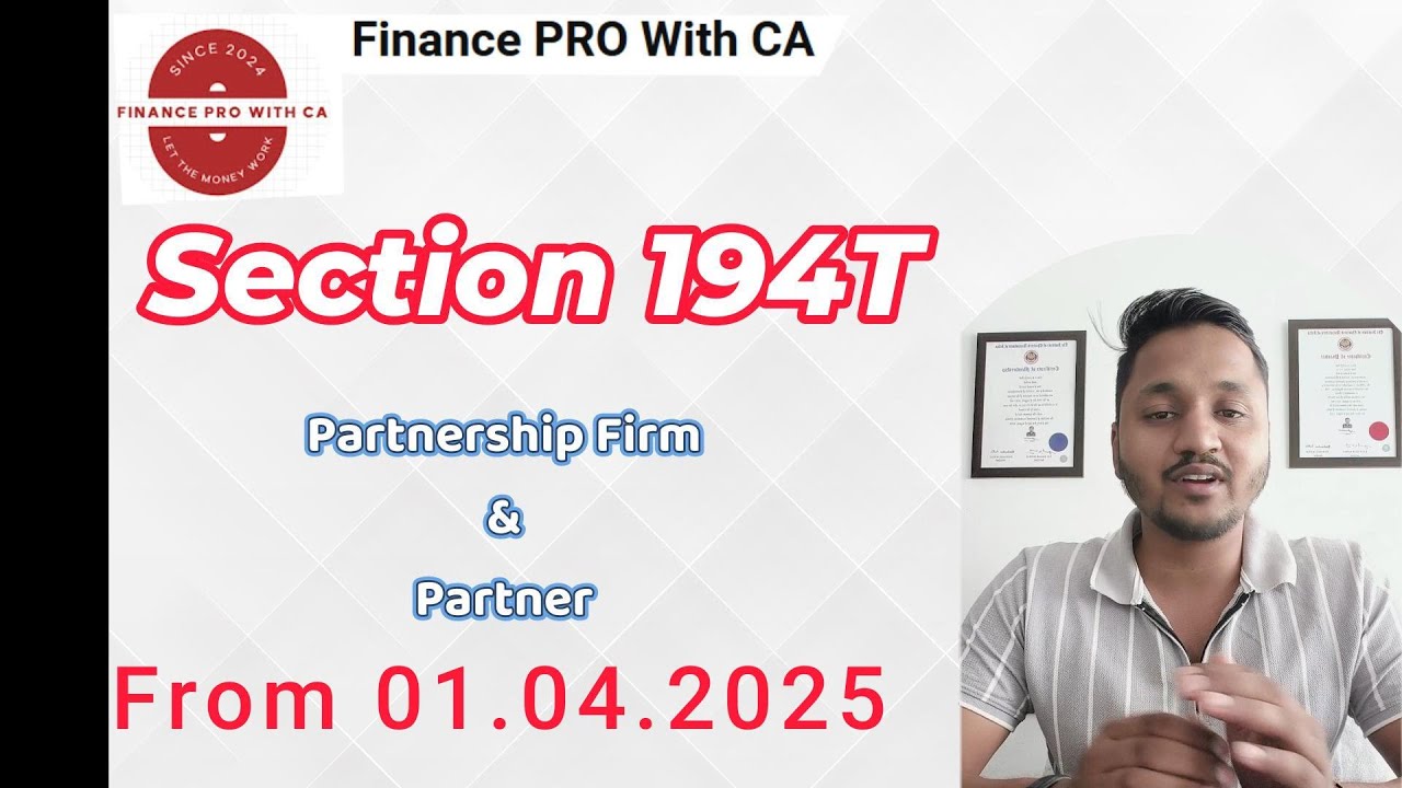 Section 194T TDS | Partnership firm payment to partner new tds rule FY ...
