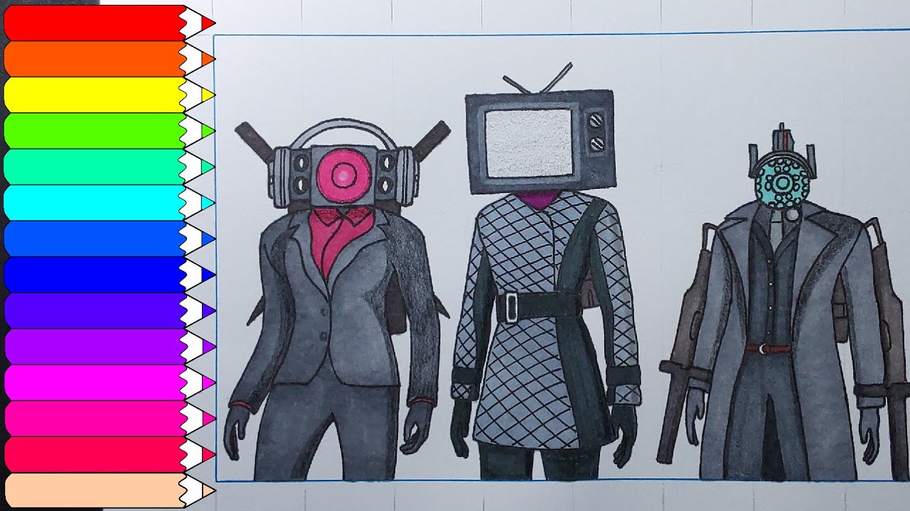 How to draw TV Woman | Speaker Woman | Camera Woman in Skibidi Toilet ...