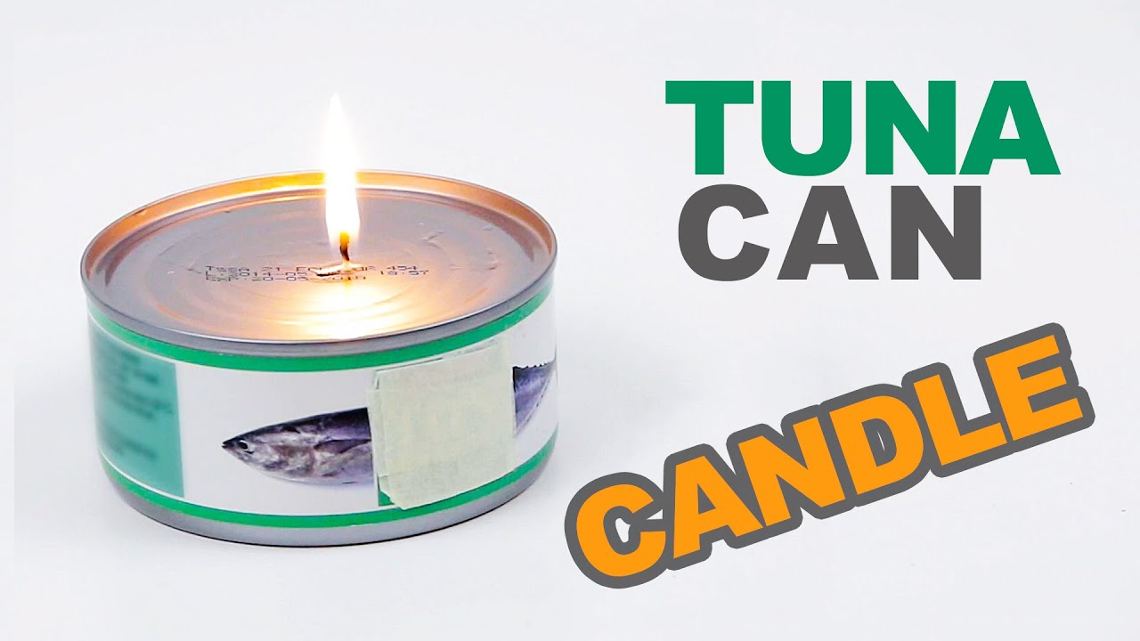Tuna can emergency candle - YouTube