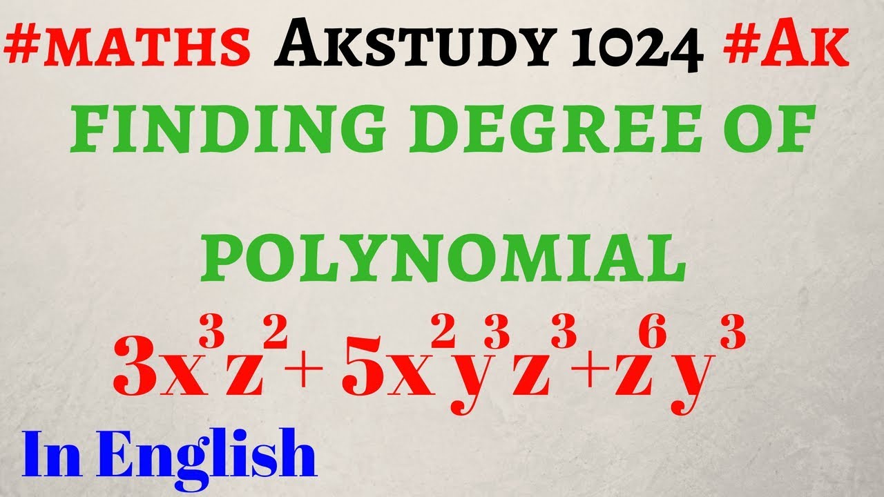how to find degree of polynomial in English - YouTube