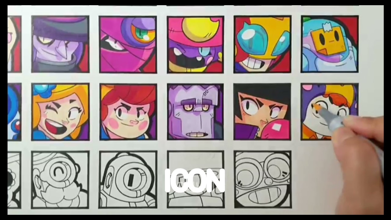 2021 disegno tutte le icone di tutti i brawler di brawl stars 2021 .45 ...