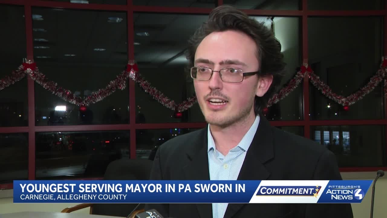 Youngest serving mayor in Pennsylvania sworn into office - YouTube