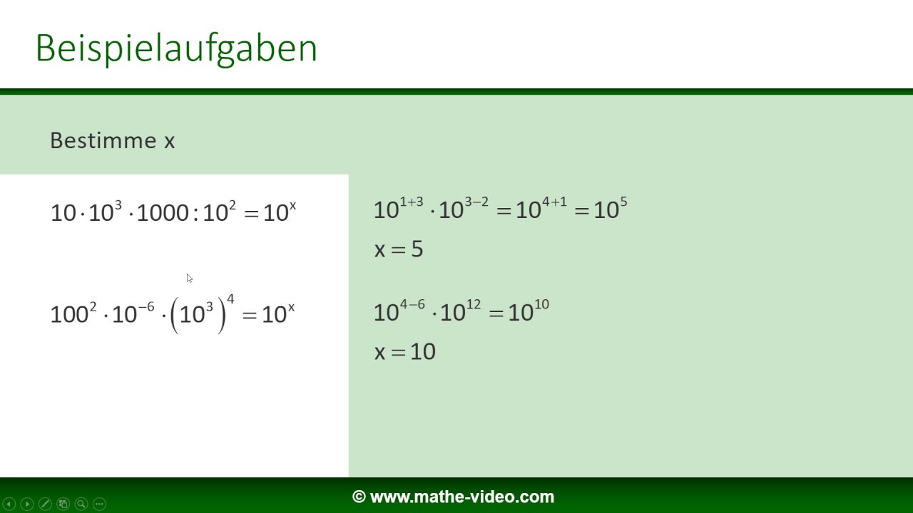 Potenzen - Zehnerpotenzen - YouTube