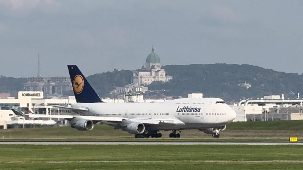 Lufthansa 747-400 landing in Montreal (CYUL) - YouTube