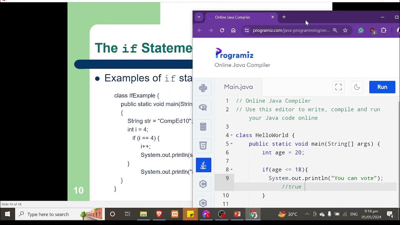 JAVA Control Conditional Statements - YouTube