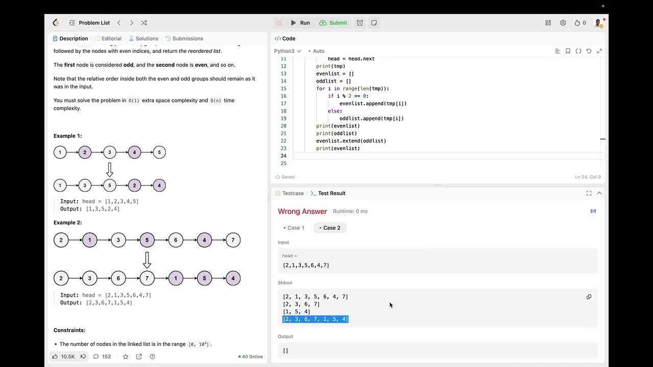 Odd Even Linked List - YouTube