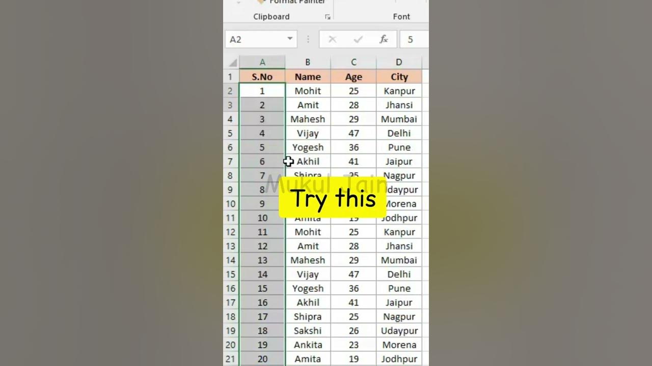 Trick To Type Dynamic Serial No In Excel shorts YouTube trick-to-type-dynamic-serial-no-in-excel-shorts-youtube