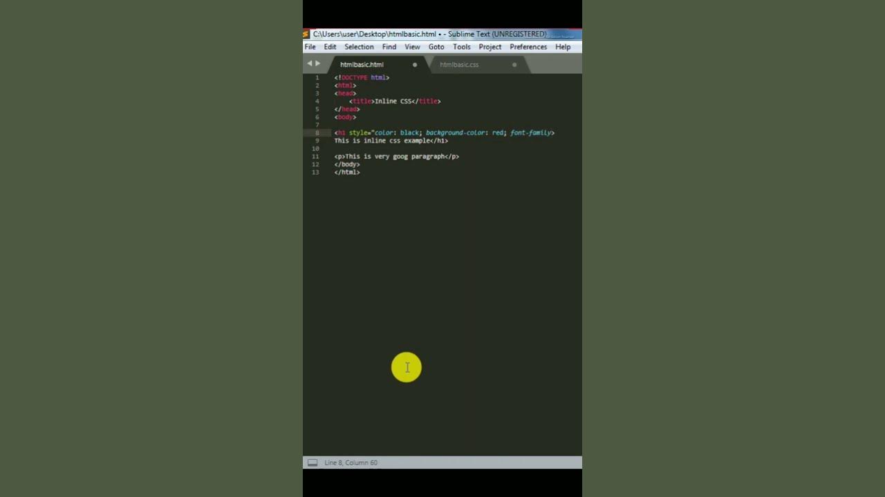 Inline Style Sheet Css Shorts Youtubeshorts Learnwebcode Htmlcode Htmltutorial Html Youtube