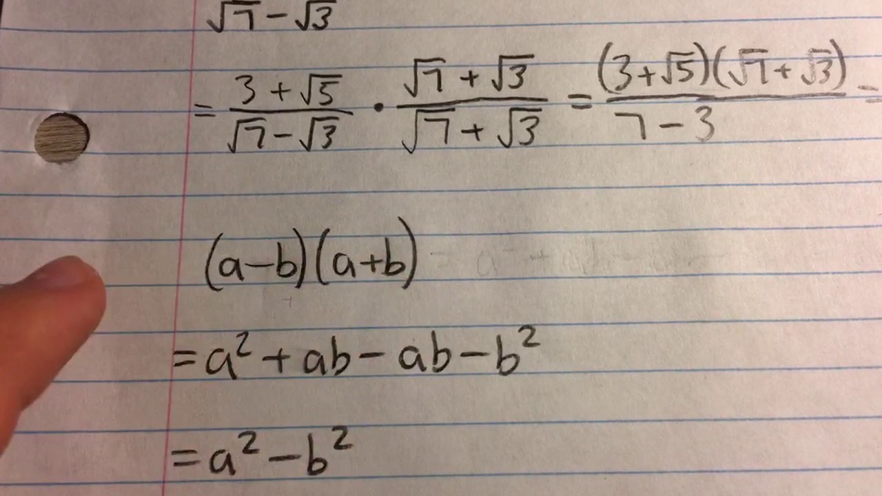 Rationalizing a Binomial Denominator (Example) - YouTube