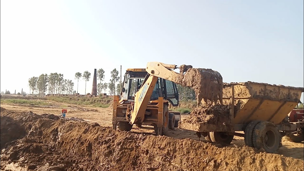 Mahindra Arjun tractor mitti trolley loading jcb 3DX plus working ...