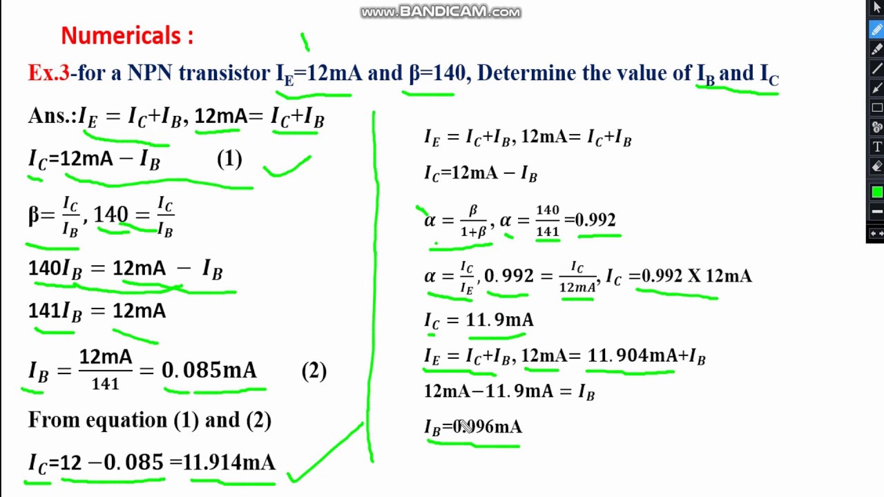 Lect13 BJT Numerical On Alpha Beta Relationship YouTube