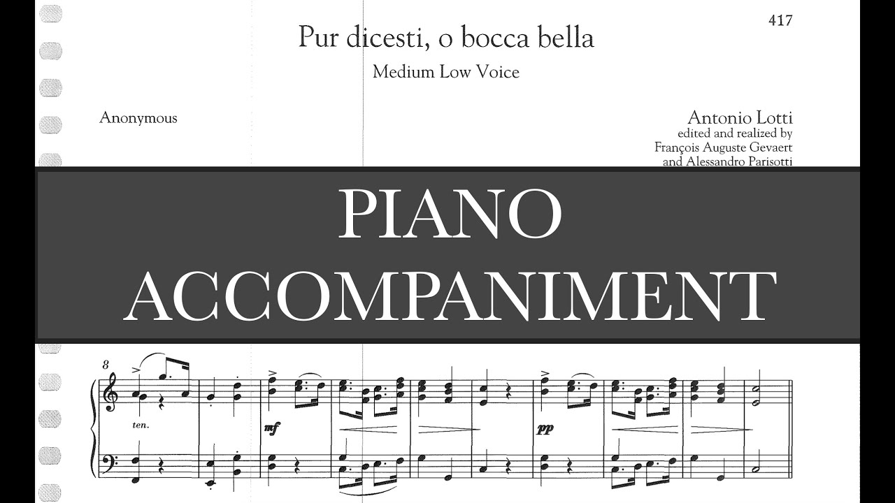 Pur dicesti, o bocca bella (A. Lotti) - C Major Piano Accompaniment ...