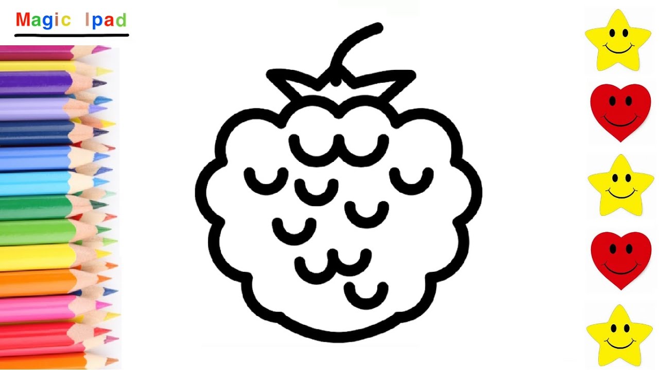 Como dibujar una FRAMBUESA | dibujos para niños 💓⭐ How to draw a ...