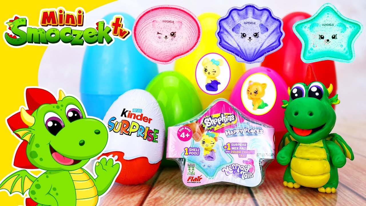 Mini Smoczek i Shopkins Mermaid Tails Zwierzątka Jajka Niespodzianki ...