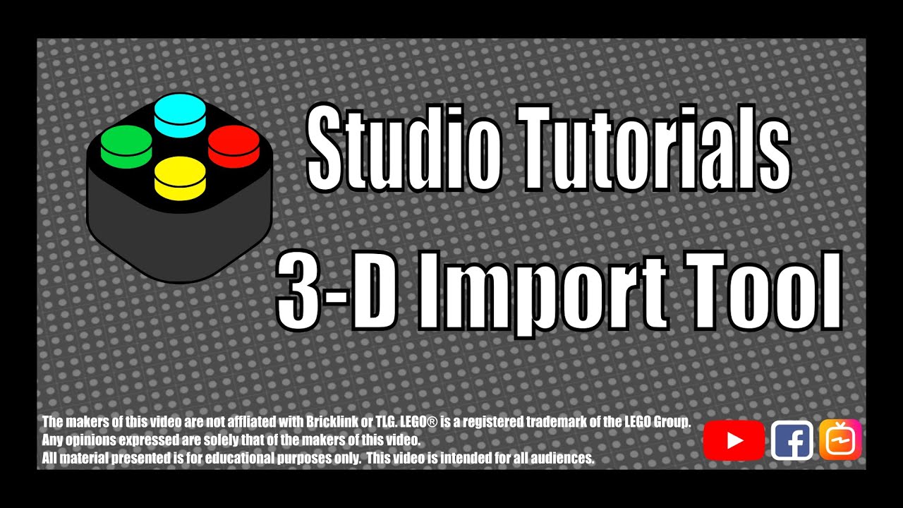 Studio Tutorials - 3D Import Tool. First look at the new 3D LEGO Import ...